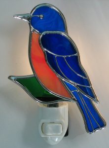 Stained Glass Bluebird Night Light – Juhlin Glass Studio